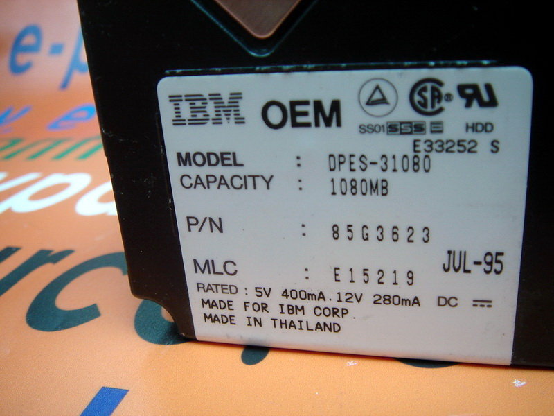 IBM Hard Drive DPES-31080 / 85G3623 50PIN 1GB - PLC DCS SERVO Control MOTOR POWER SUPPLY IPC ROBOT